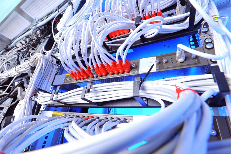 Large Group of Internet Cabling in the Data Center Stock Photo - Image ...