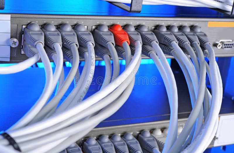 Large Group of Internet Cabling in the Data Center Stock Photo - Image ...