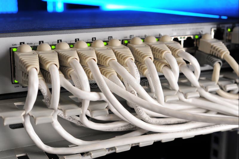 Large Group of Internet Cabling in the Data Center Stock Photo - Image ...