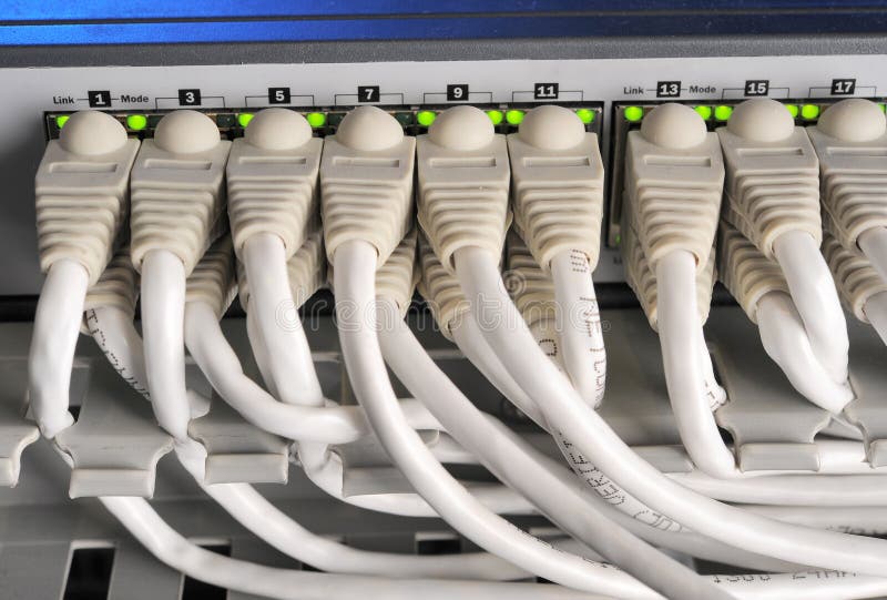 Large Group of Internet Cabling in the Data Center Stock Image - Image ...