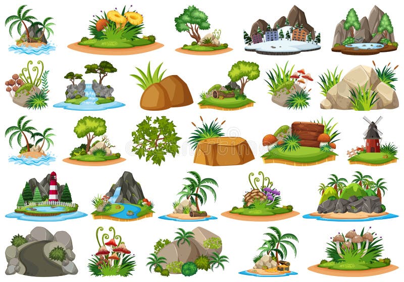 Large Group of Isolated Objects Theme - Nature Stock Vector ...