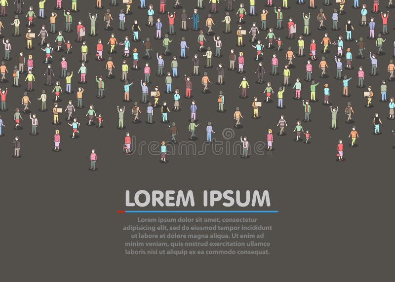 Large Group of Isometric People. Stock Vector - Illustration of ...