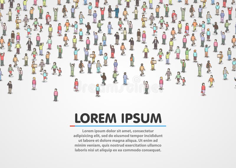 Large Group of Isometric People. Stock Vector - Illustration of people ...