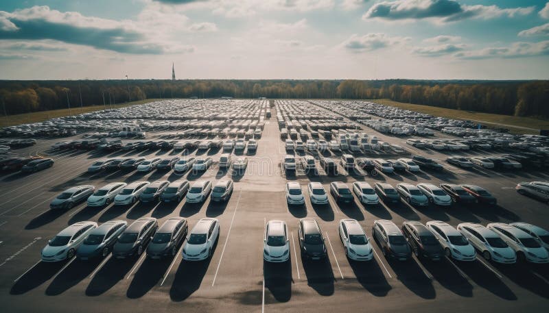 Large Group of Land Vehicles in Multiple Lane Highway Traffic Generated ...