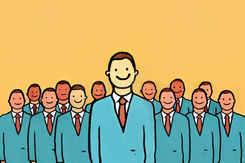 A Large Group of Laughing People Wearing the Same Clothes Stock ...