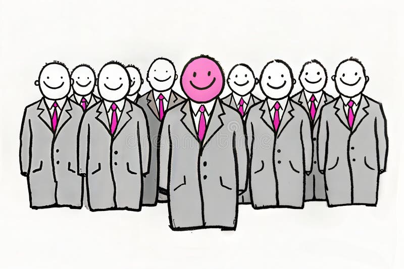 A Large Group of Laughing People Wearing the Same Clothes Stock ...