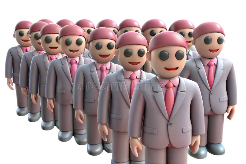 A Large Group of Laughing People Wearing the Same Clothes Stock ...