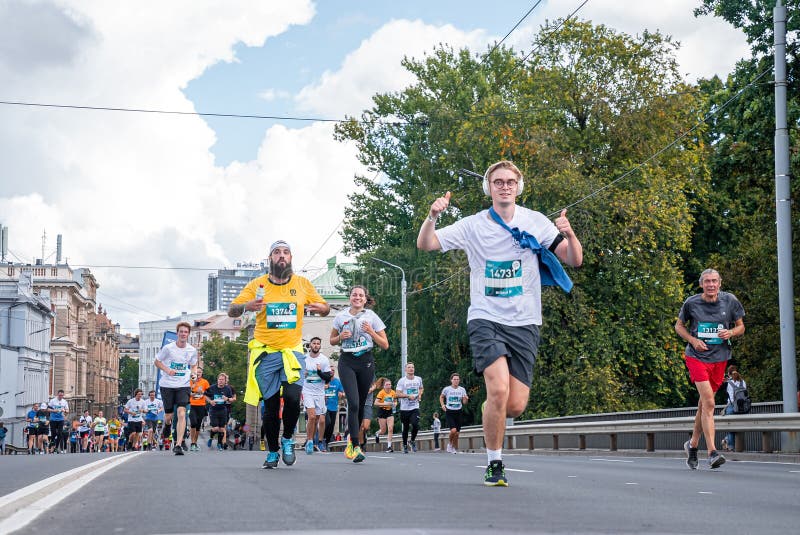 Large Group of Men Runners Running Marathon Editorial Stock Image ...