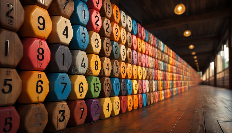 Large Group of Multi Colored Objects in a Row Indoors Generated by AI ...