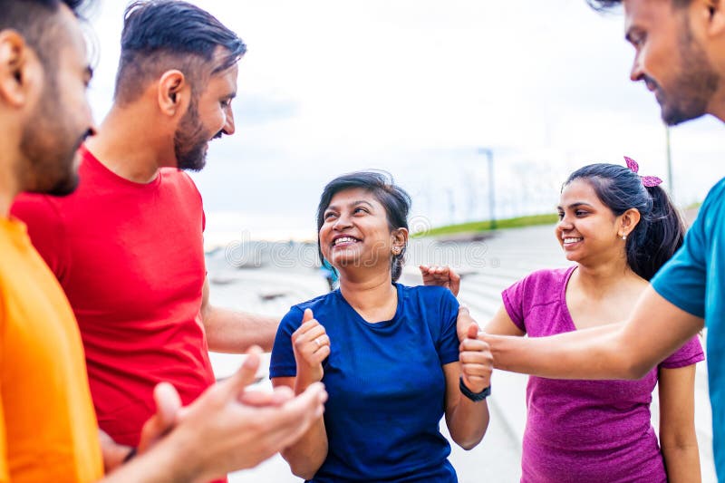 Large Group of Multi Generation People Running a Race Competition Stock ...