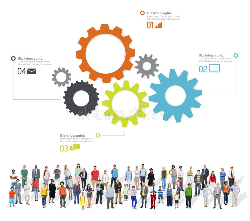 Large Group of Multiethnic People Gathering Social Media Stock Image ...