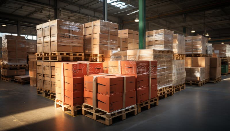 Large Group of Objects in a Warehouse, Stacking Merchandise for ...