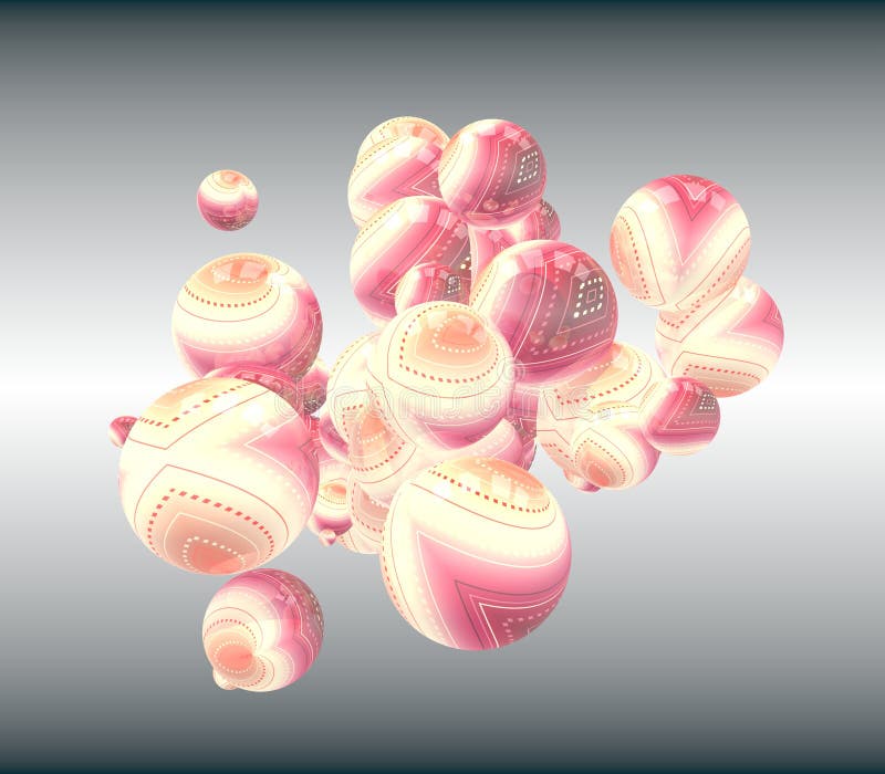 Large Group of Orbs or Spheres. Stock Illustration - Illustration of ...