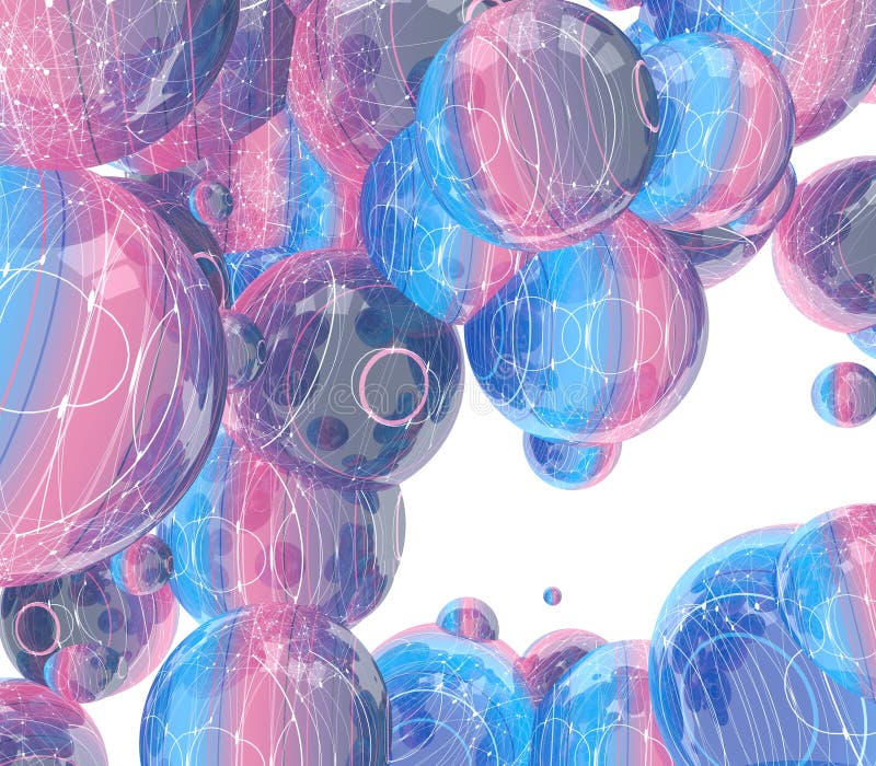 Large Group of Orbs or Spheres. Stock Illustration - Illustration of ...