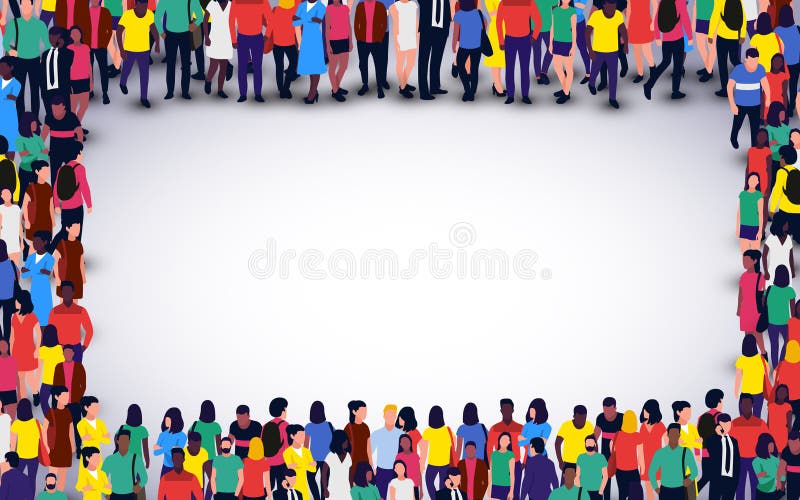 Large Group of People Background. People Frame Stock Vector ...