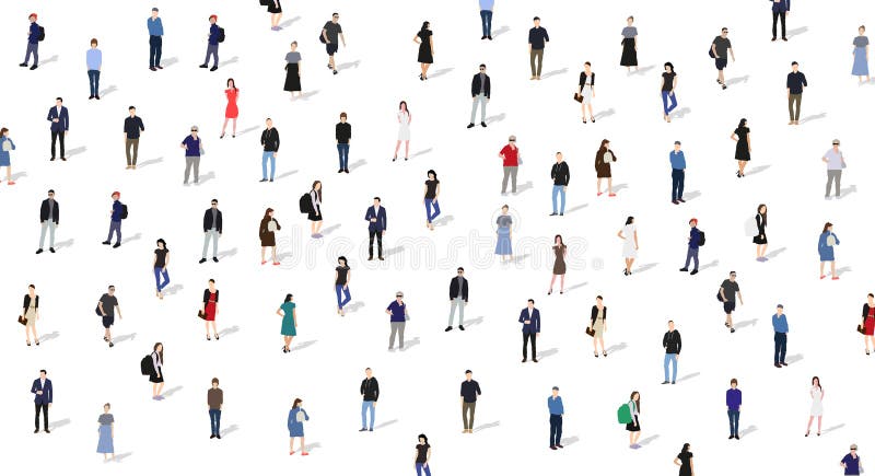 A Large Group of People. People Background. Isolated Flat Vector ...