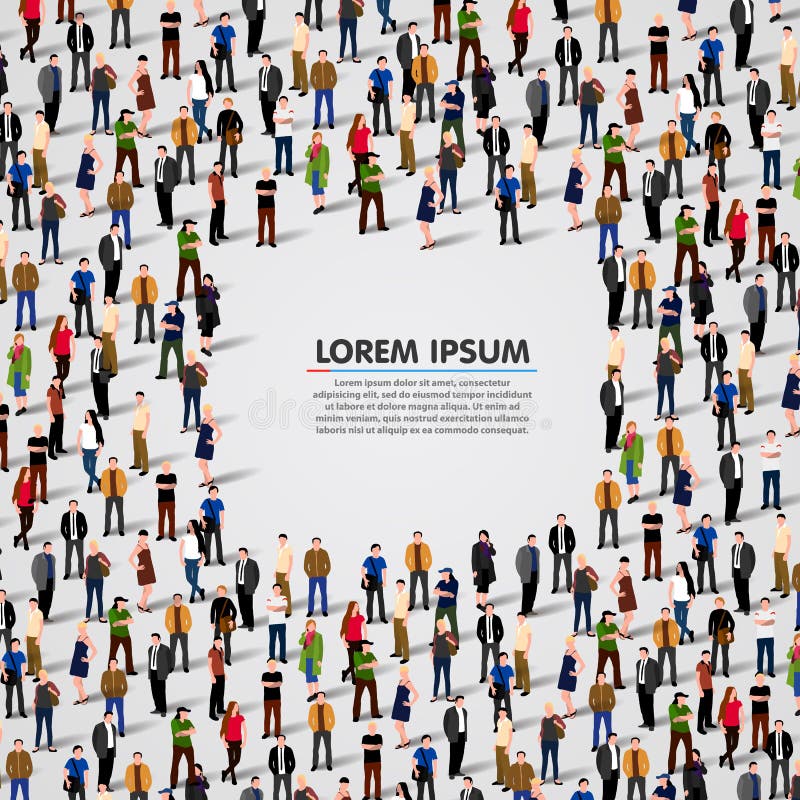 Large Group of People in India Map with Infographics Elements ...