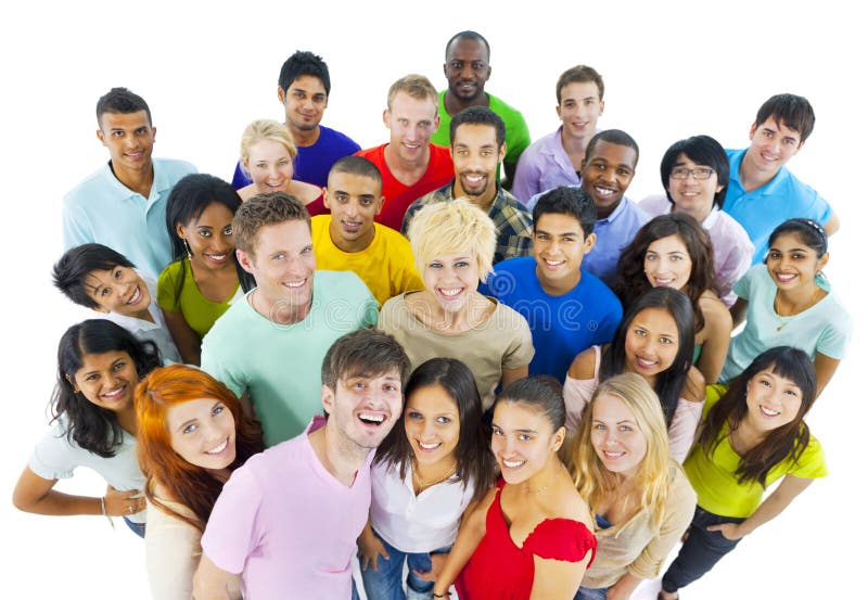 Large Group People Cheerful Celebrating Concept Stock Image - Image of ...