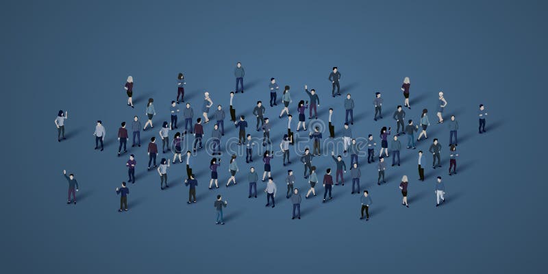 Large Group of People. People Crowd Concept Stock Vector - Illustration ...