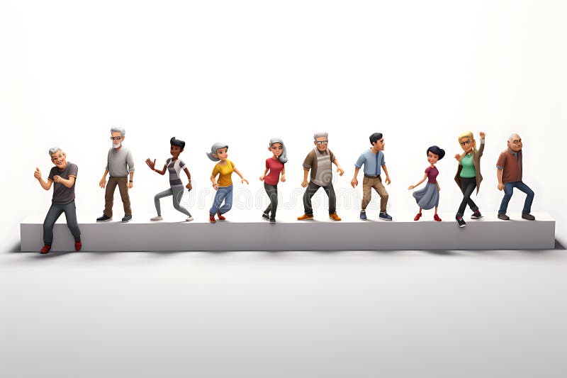 Large Group of People. 3d Character Illustration Stock Illustration ...