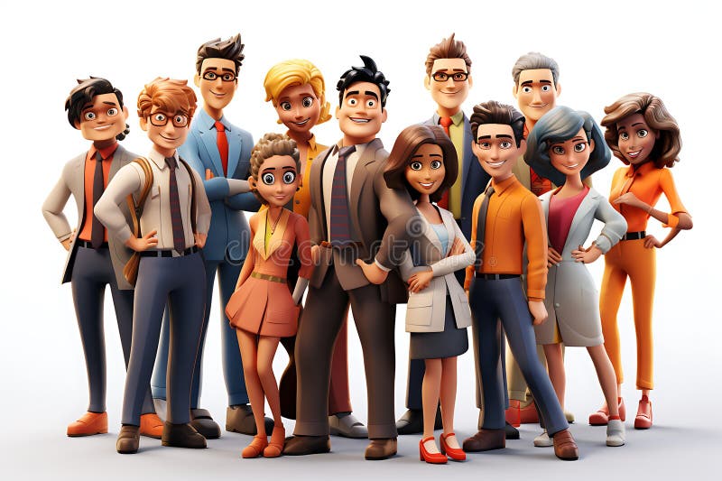 Large Group of People. 3d Character Illustration Stock Illustration ...