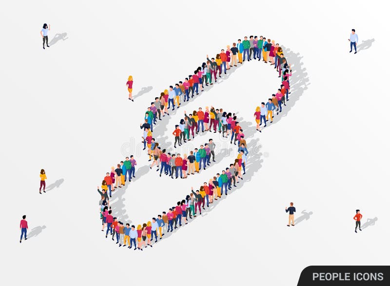 Large Group of People in the Form of a Chain Link. Stock Vector ...