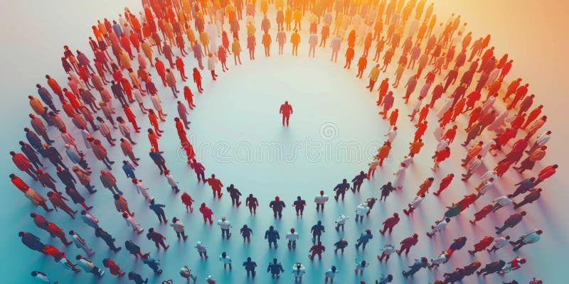 Large Group of People in the Form of a Circle Stock Photo - Image of ...