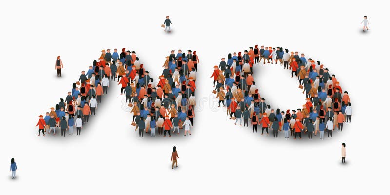 Large Group of People in Form of Word No. Protest Concept Stock Vector ... Large Group of People in Form of Word No. Protest Concept Stock Vector ...