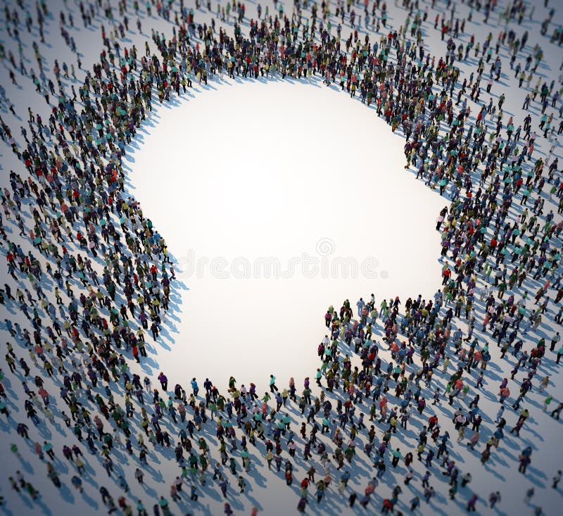 People forming a world map stock illustration. Illustration of ...