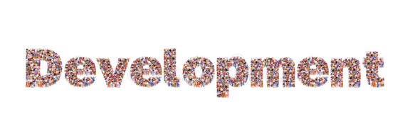 Large Group of People Forming Word Development. Stock Vector ...