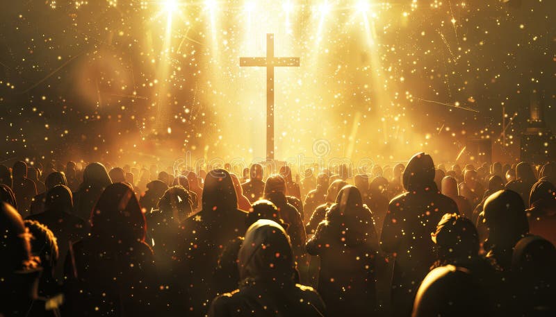 A Large Group of People are Gathered Around a Cross by AI Generated ...