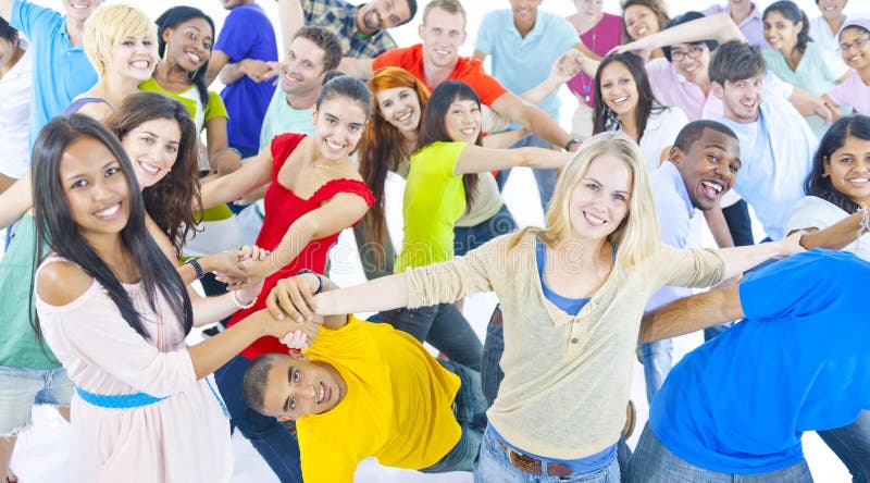 Large Group People Holding Hand Friendship Concept Stock Image - Image ...