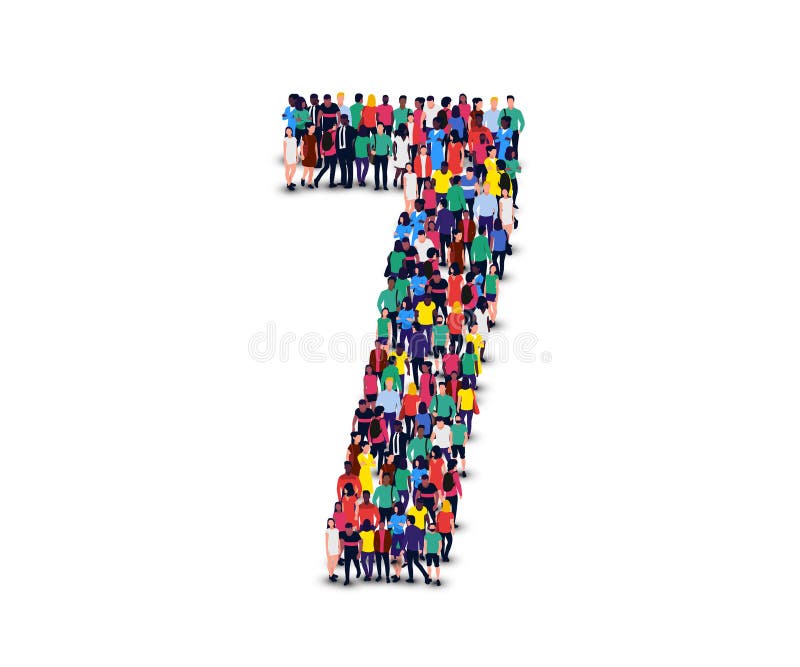 Large Group of People in Number 7 Seven Form Stock Vector ... Large Group of People in Number 7 Seven Form Stock Vector ...