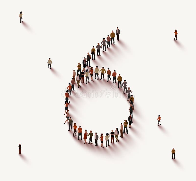 Large Group of People in Number 6 Six Form Stock Vector - Illustration ...