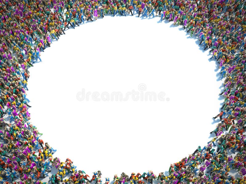 Large Group of People Seen from Above Gathered Together Stock ...