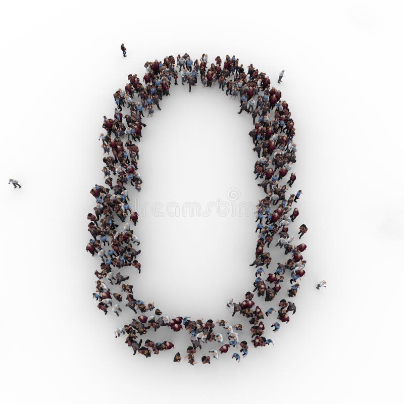 Large Group of People Seen from Above Gathered Together in the Shape of ...
