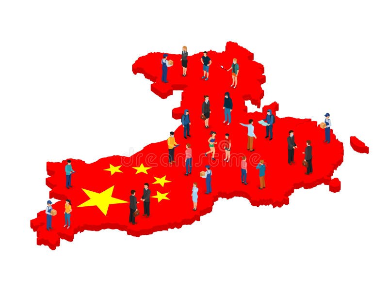 China Population Heat Map As Color Density Illustration Stock ...