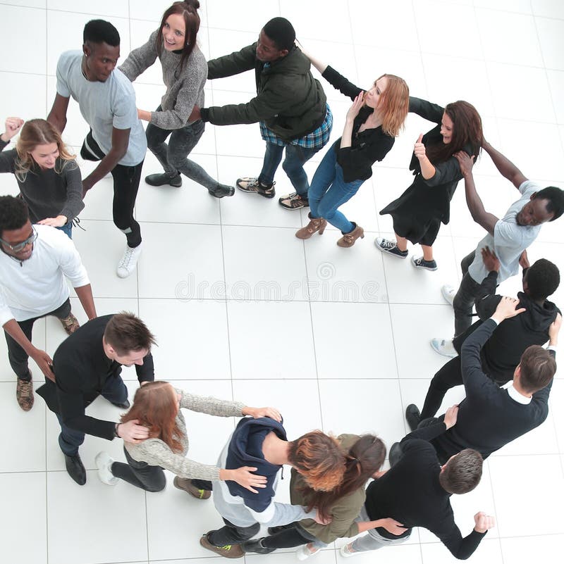 Large Group of People in the Shape of Circle Stock Image - Image of ...