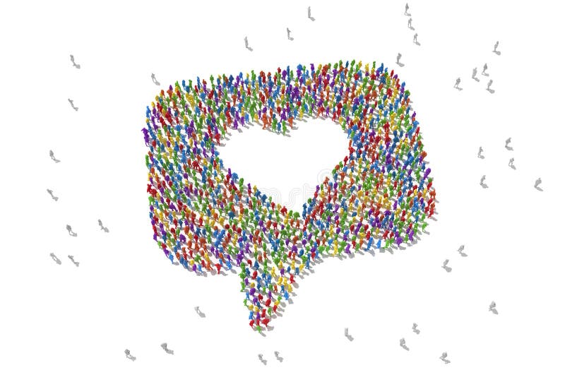 Large Group of People in the Shape of a Heart Stock Illustration ...