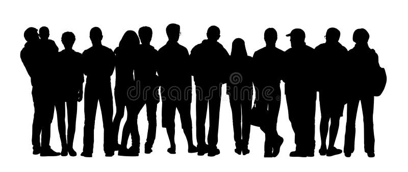 Large Group of People Silhouettes Set 4 Stock Illustration ...