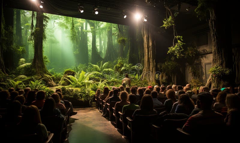 Large Group of People Sitting in Front of Stage Stock Photo - Image of ...