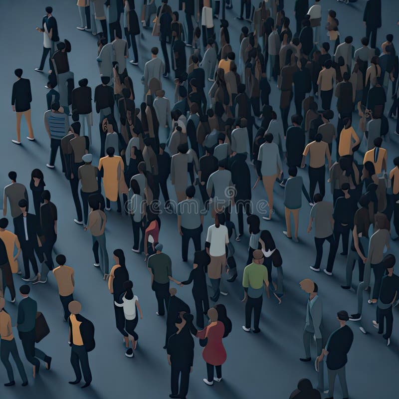 Large Group of People Standing in a Circle. World Population Day ...