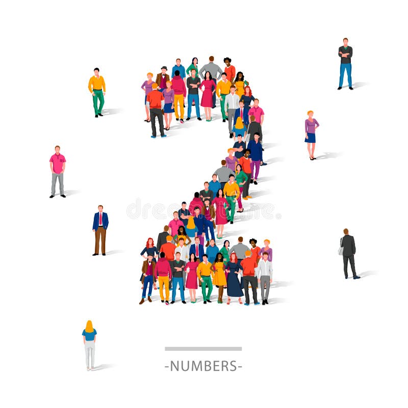 Group of People Stand in a Magnifying Glass Sign Stock Vector ...