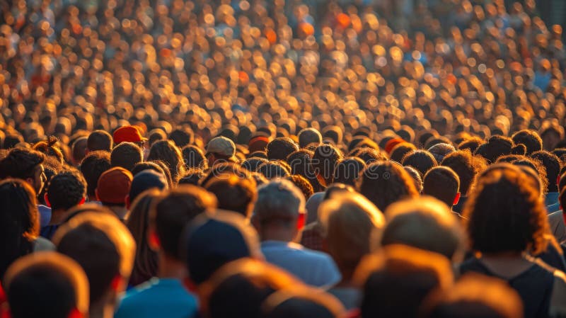 A Large Group of People Standing in a Crowd at an Event, AI Stock ...