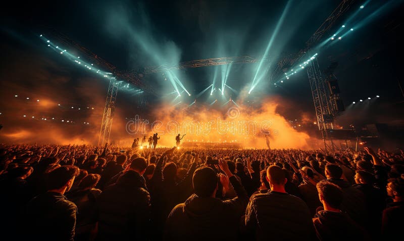 Large Group of People Standing on Stage Stock Photo - Image of ...