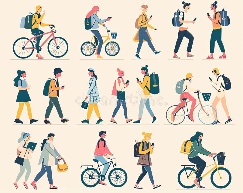 A Large Group of People Standing Together on a White Background Stock ...