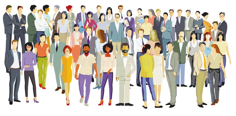 A Large Group of People Together, Isolated on White Background ...