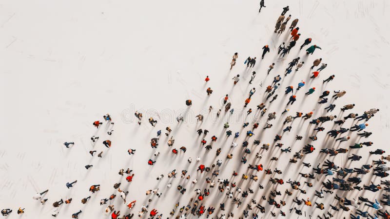Large Group of People are Walking in a Line Stock Photo - Image of ...