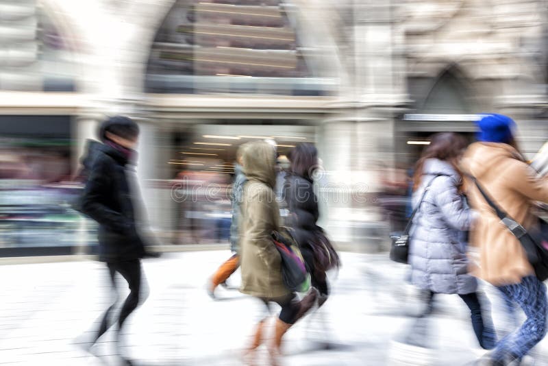 People Walking, Rush Hour in the City Stock Image - Image of lifestyle ...