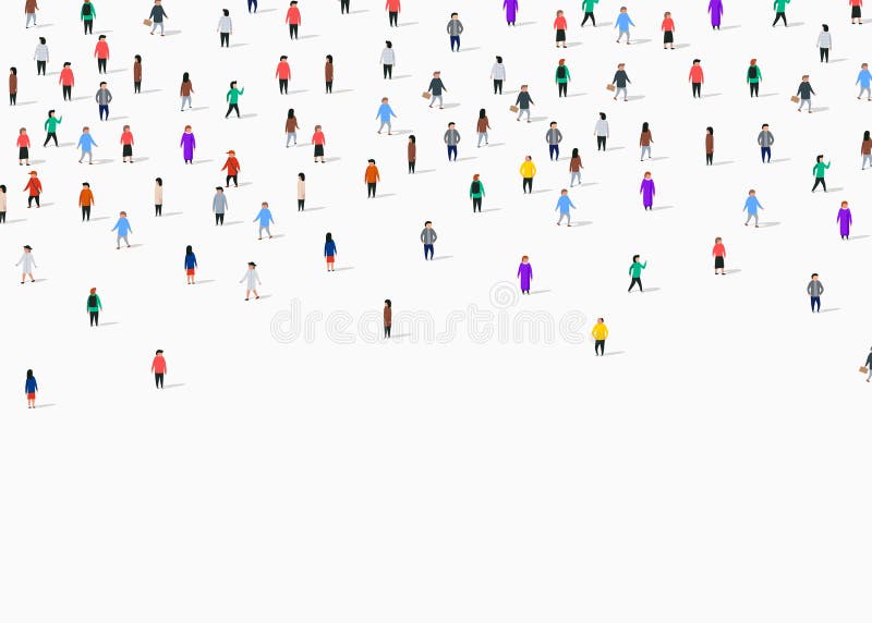 Large Group of People on White Background. People Communication Concept ...